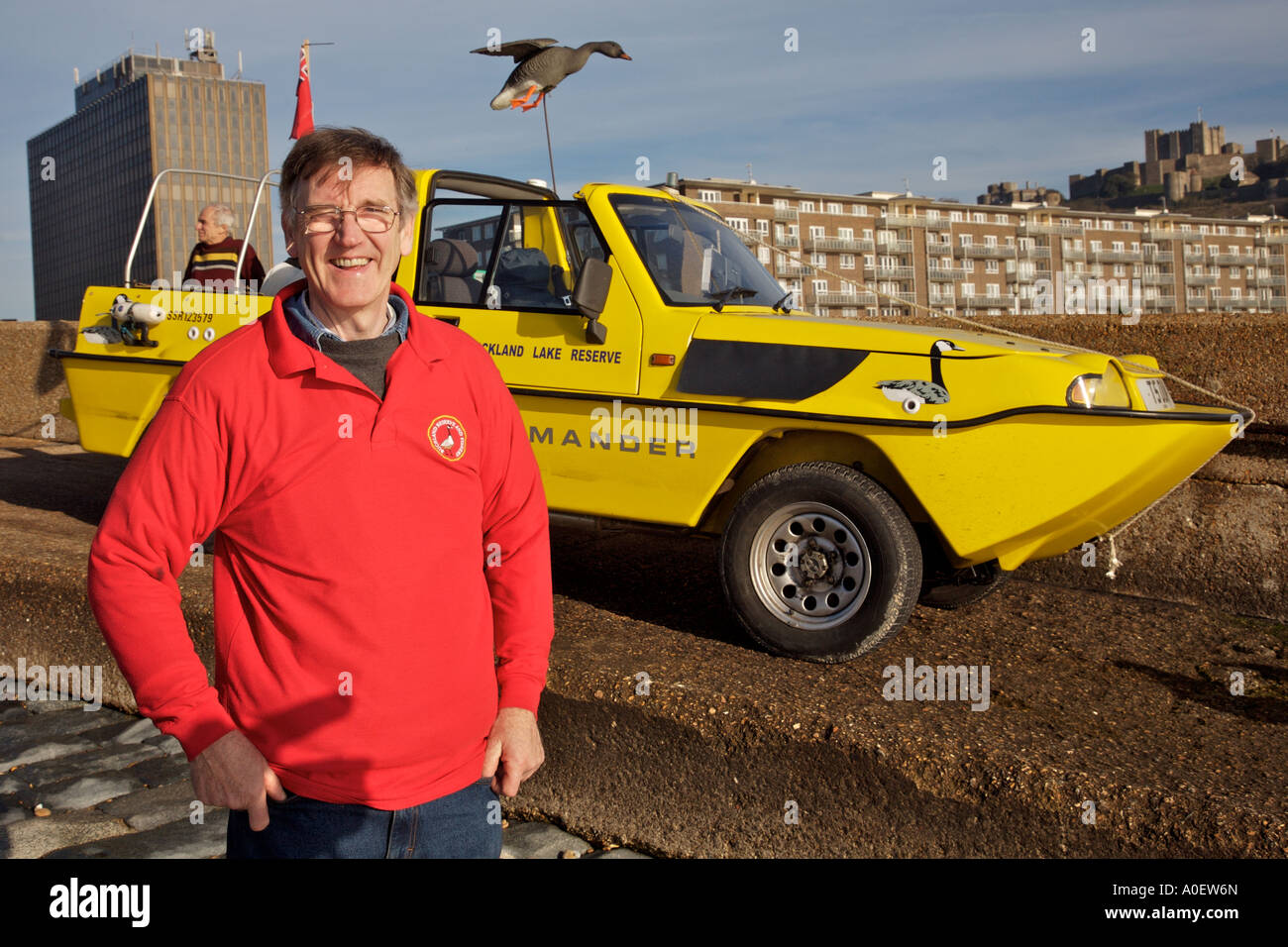 Doug Hilton with his Dutton commander amphibious car prior to a ...