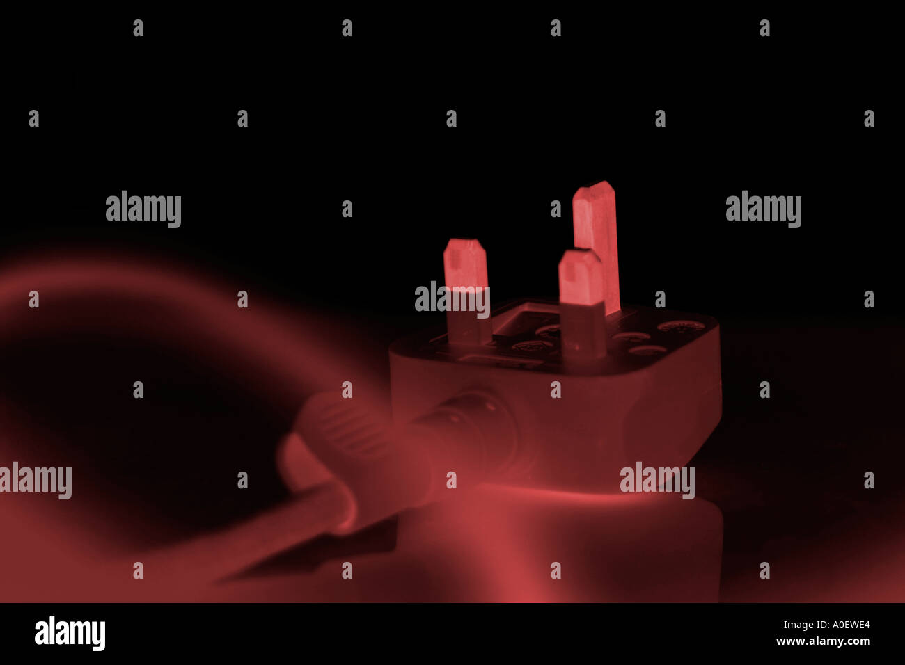 UK electric plug and cable hazard concept Stock Photo - Alamy