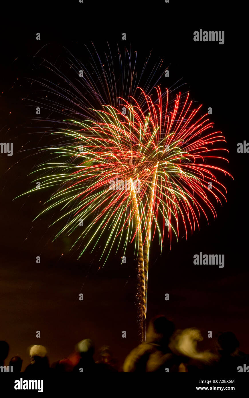 Bang bright colours explosion fireworks lights loud red sky yellow hi ...