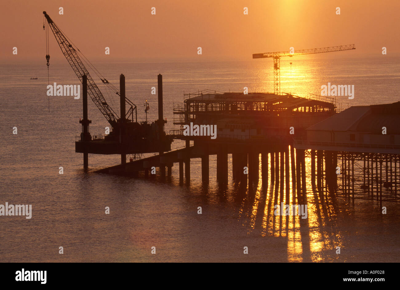Rising sun lights up construction of new RNLI life boat shed Cromer ...