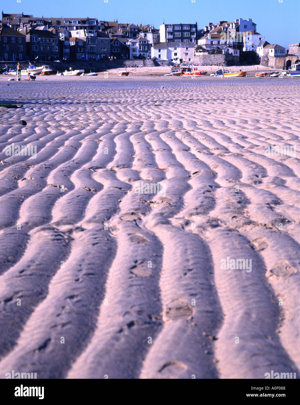 Patterns in the sand St Ives, Cornwall, UK Stock Photo - Alamy