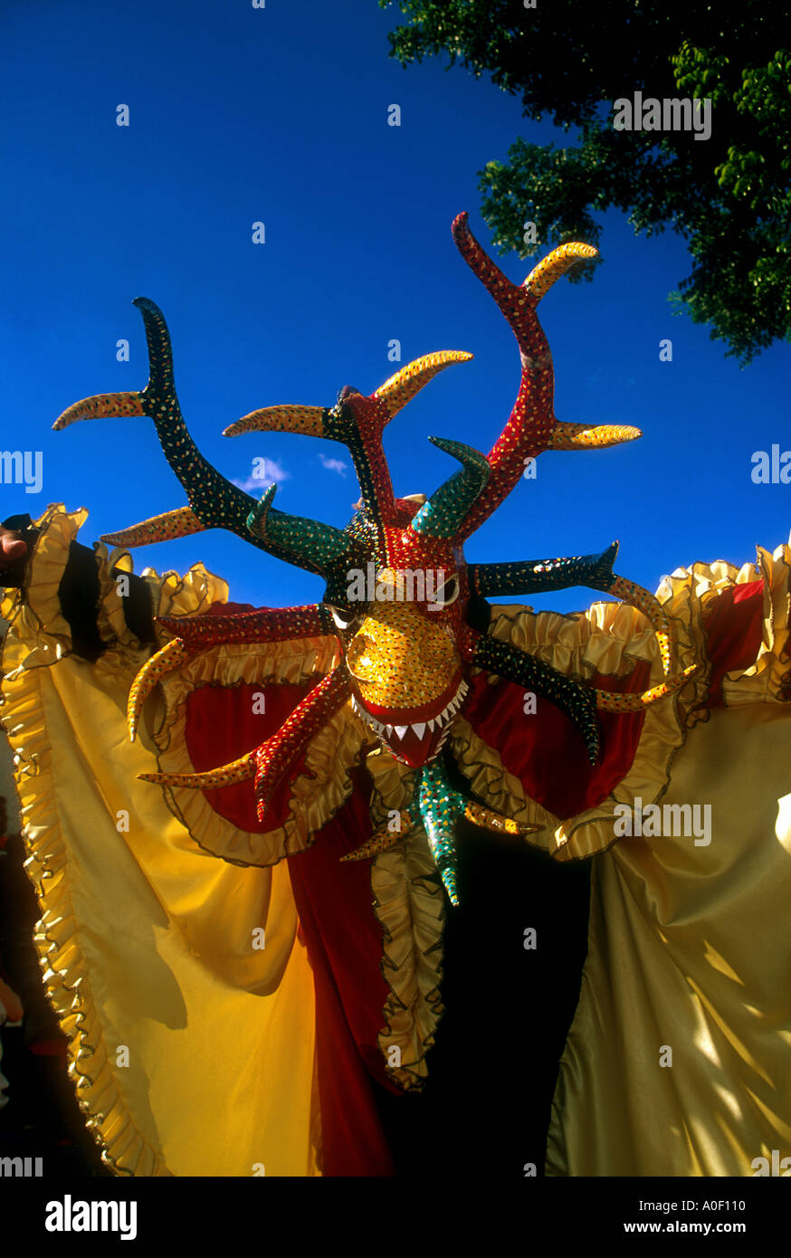 Vejigante celebrant during St James Festival in Puerto Rico Stock Photo ...