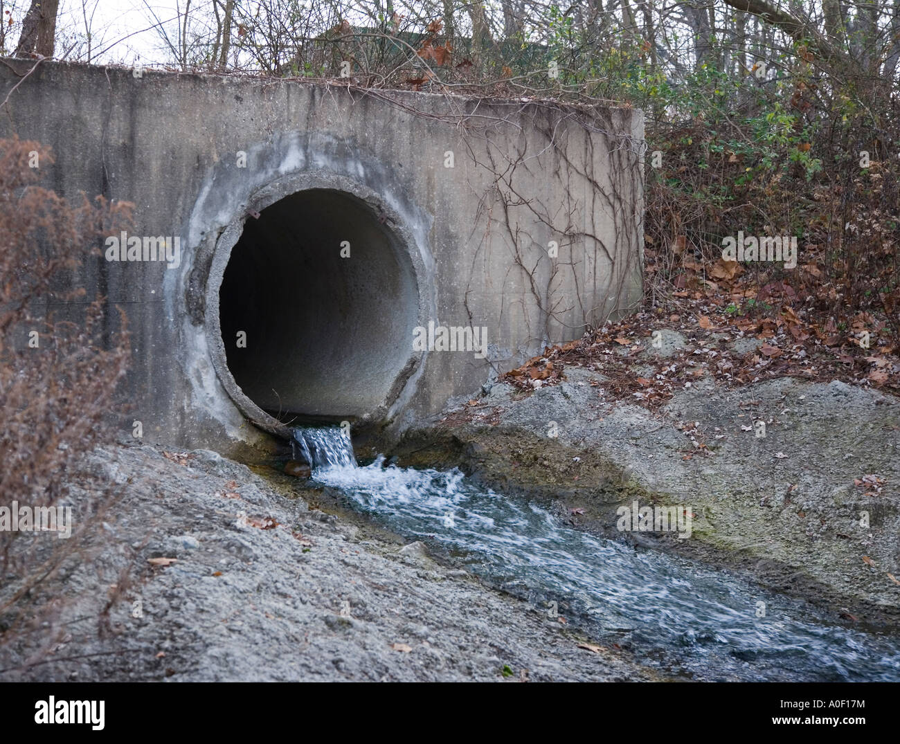 Water coming out of a drainage pipe Stock Photo - Alamy