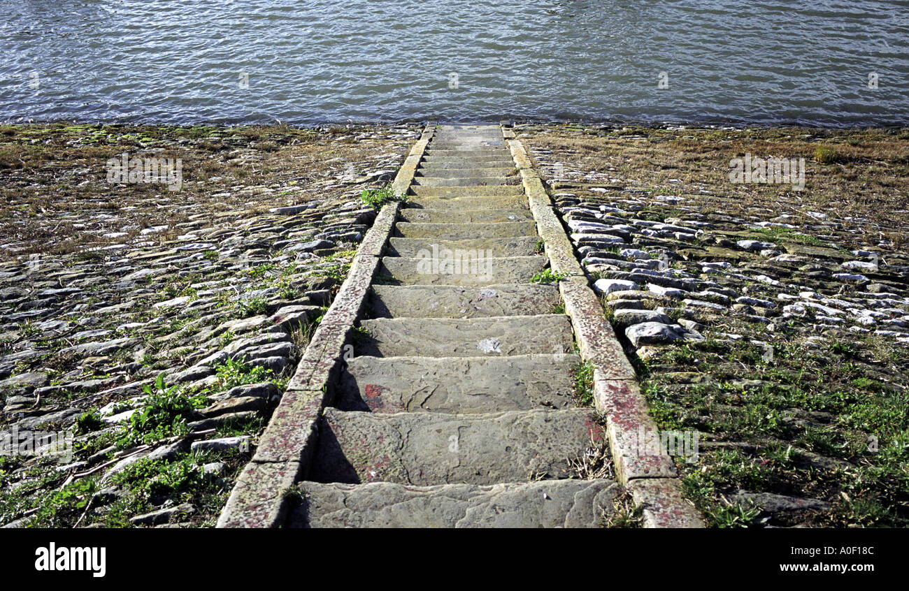 Steps leading into water Cardiff Bay Stock Photo - Alamy