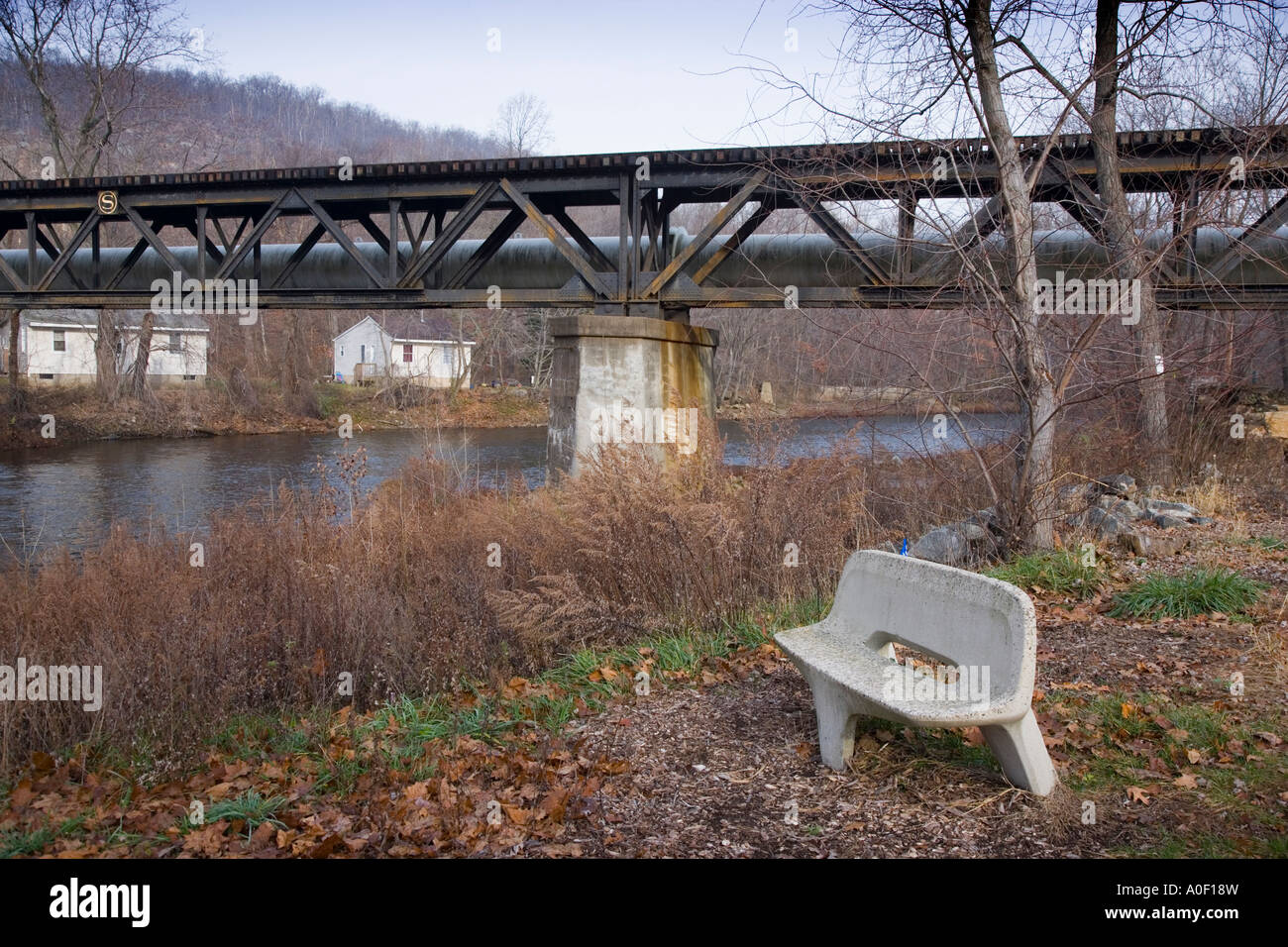 Bridge supporting a drain pipe Stock Photo - Alamy