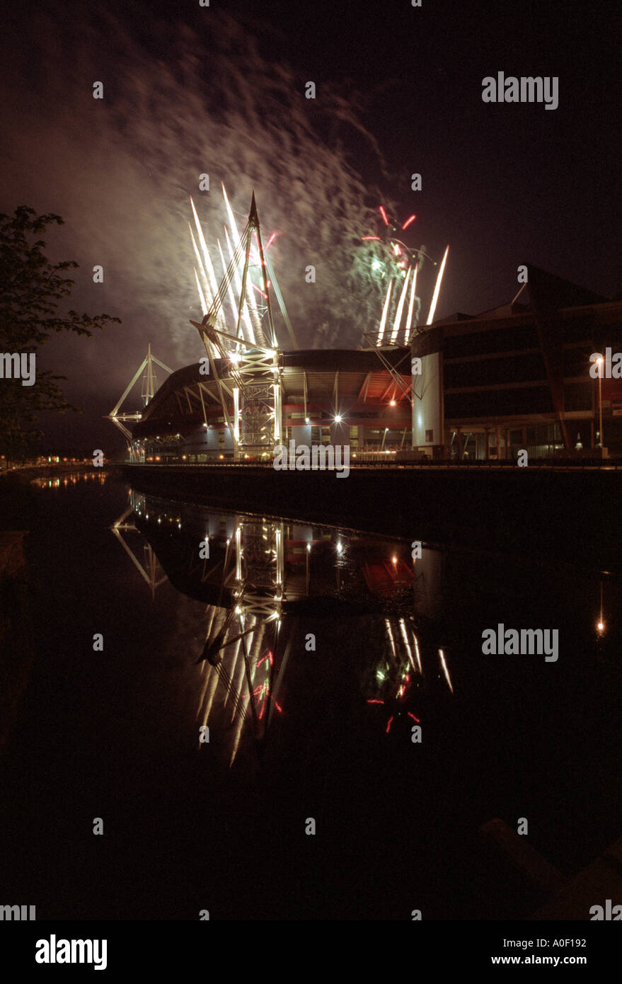 Millenium Stadium fireworks Stock Photo - Alamy