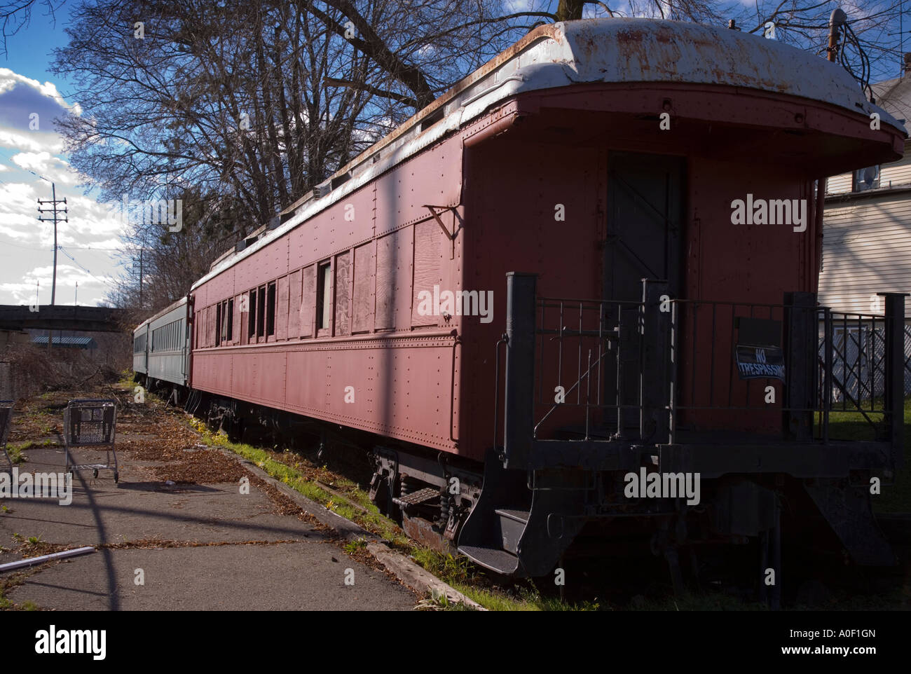 Old railroad cars on a track Stock Photo - Alamy