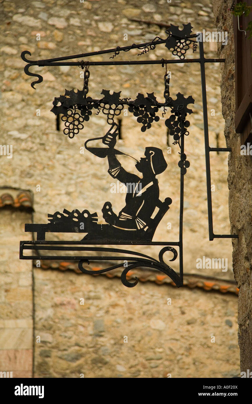Wrought Iron store signs, Villefranche-Conflent, Rousillon, France ...
