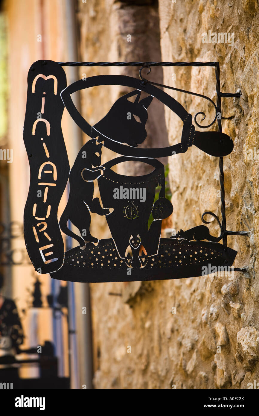 Wrought Iron store signs, Villefranche-Conflent, Rousillon, France ...