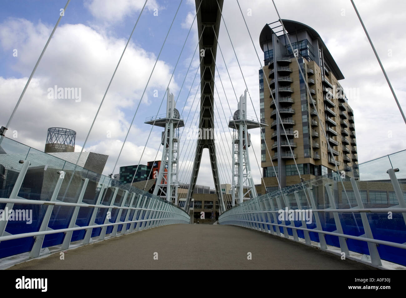 Millenium bridge and shopping mall Stock Photo - Alamy