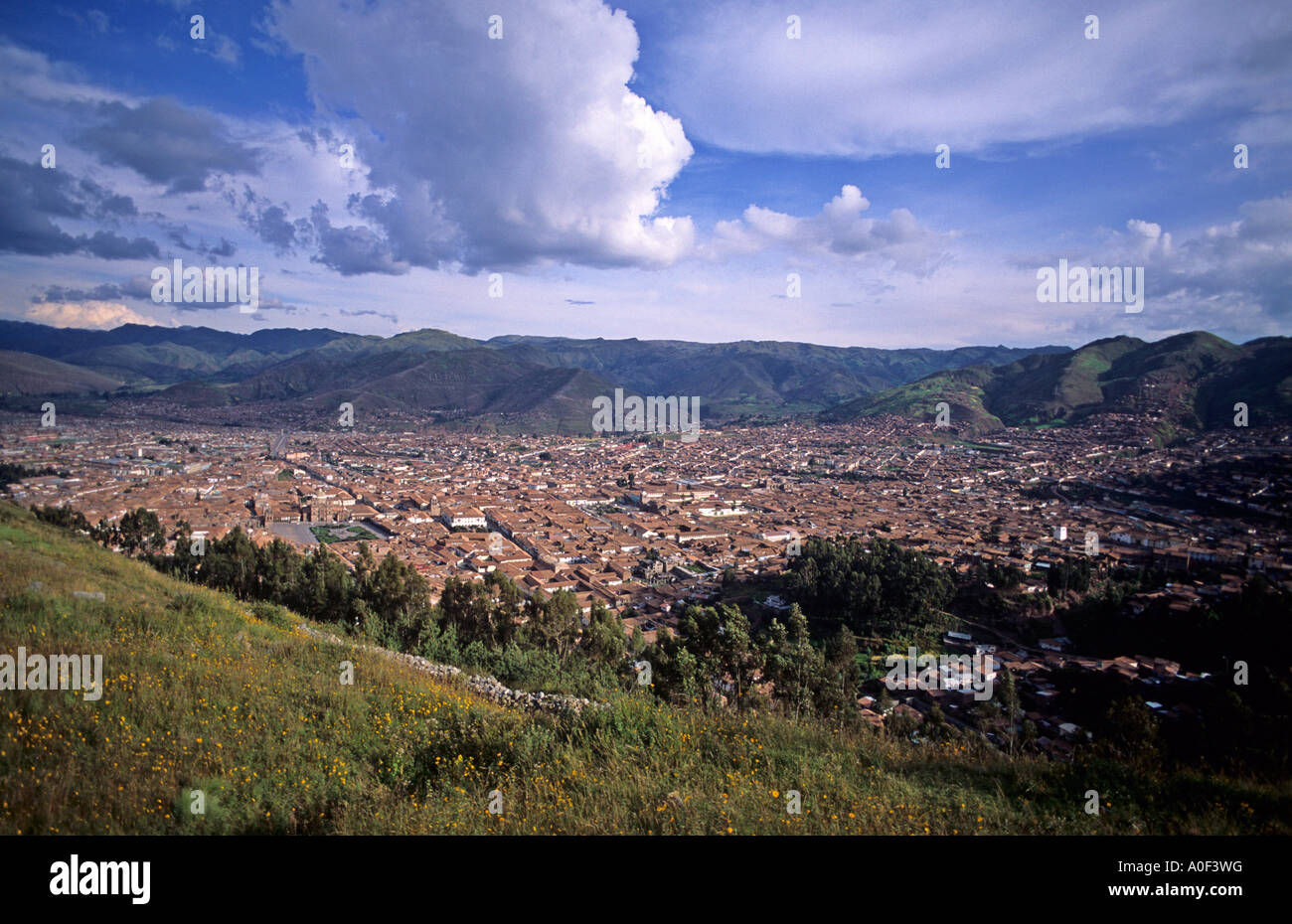 SOUTH AMERICA PERU CUZCO REGION CUSCO A VIEW OF THE TOWN Stock Photo ...