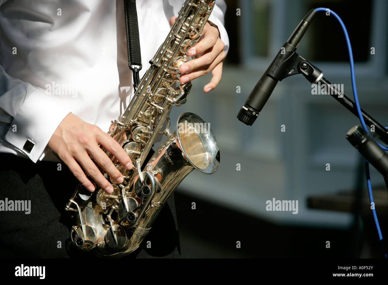 Playing the Saxaphone Stock Photo - Alamy