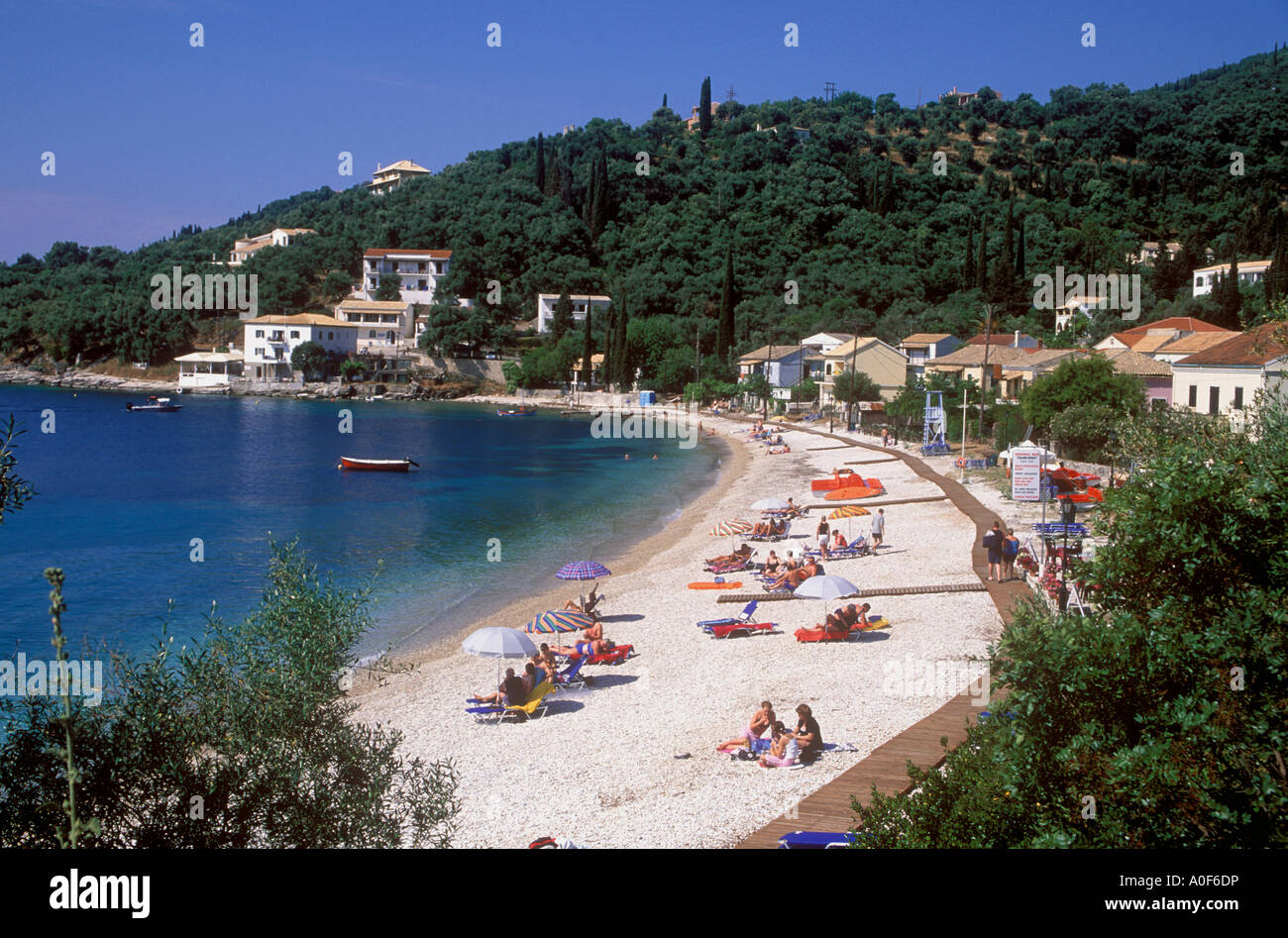 Corfu - Lovely beach at Kalami a popular resort near Kouloura on the ...