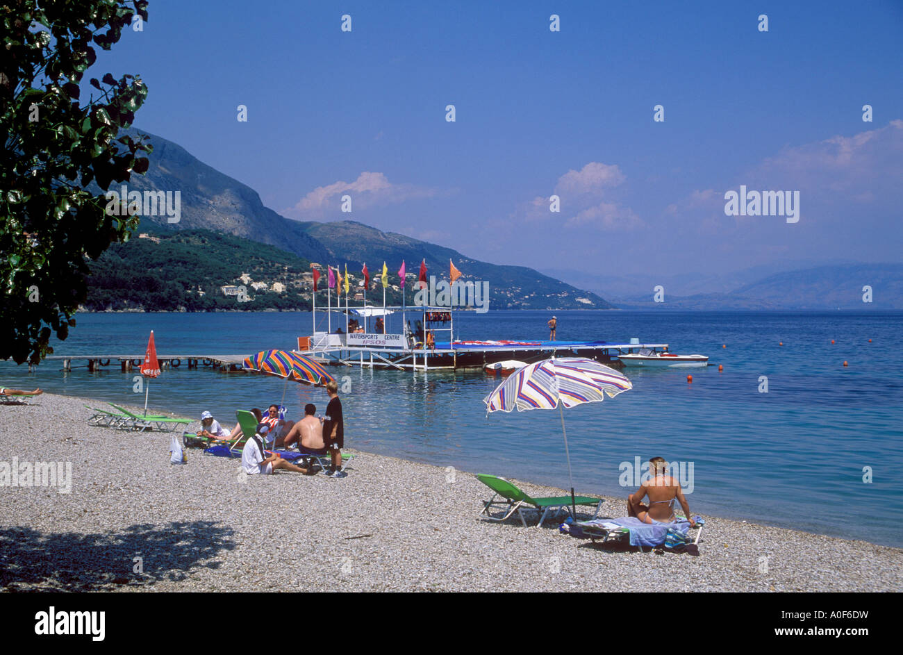 Corfu - Beach scene at Ipsos Stock Photo - Alamy