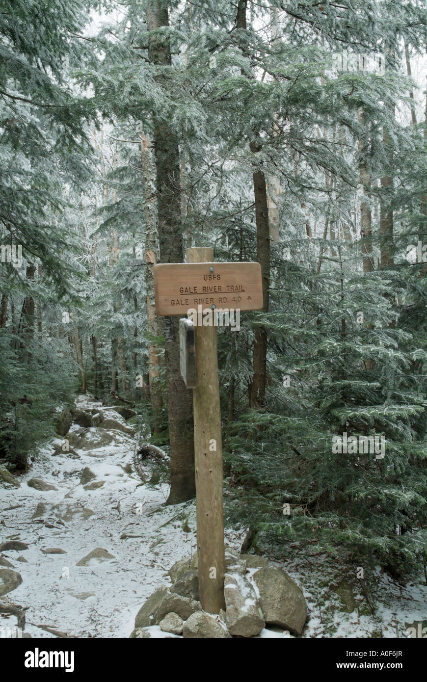 Gale River Trail Sign located in the White Mountain National Forest of ...