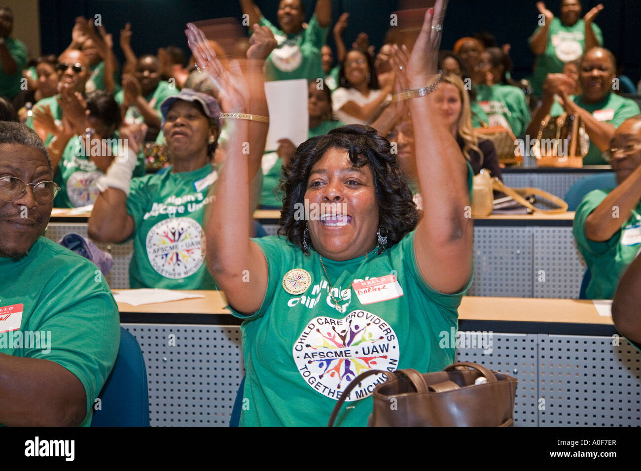 Child Care Workers Celebrate Union Organizing Victory Stock Photo - Alamy