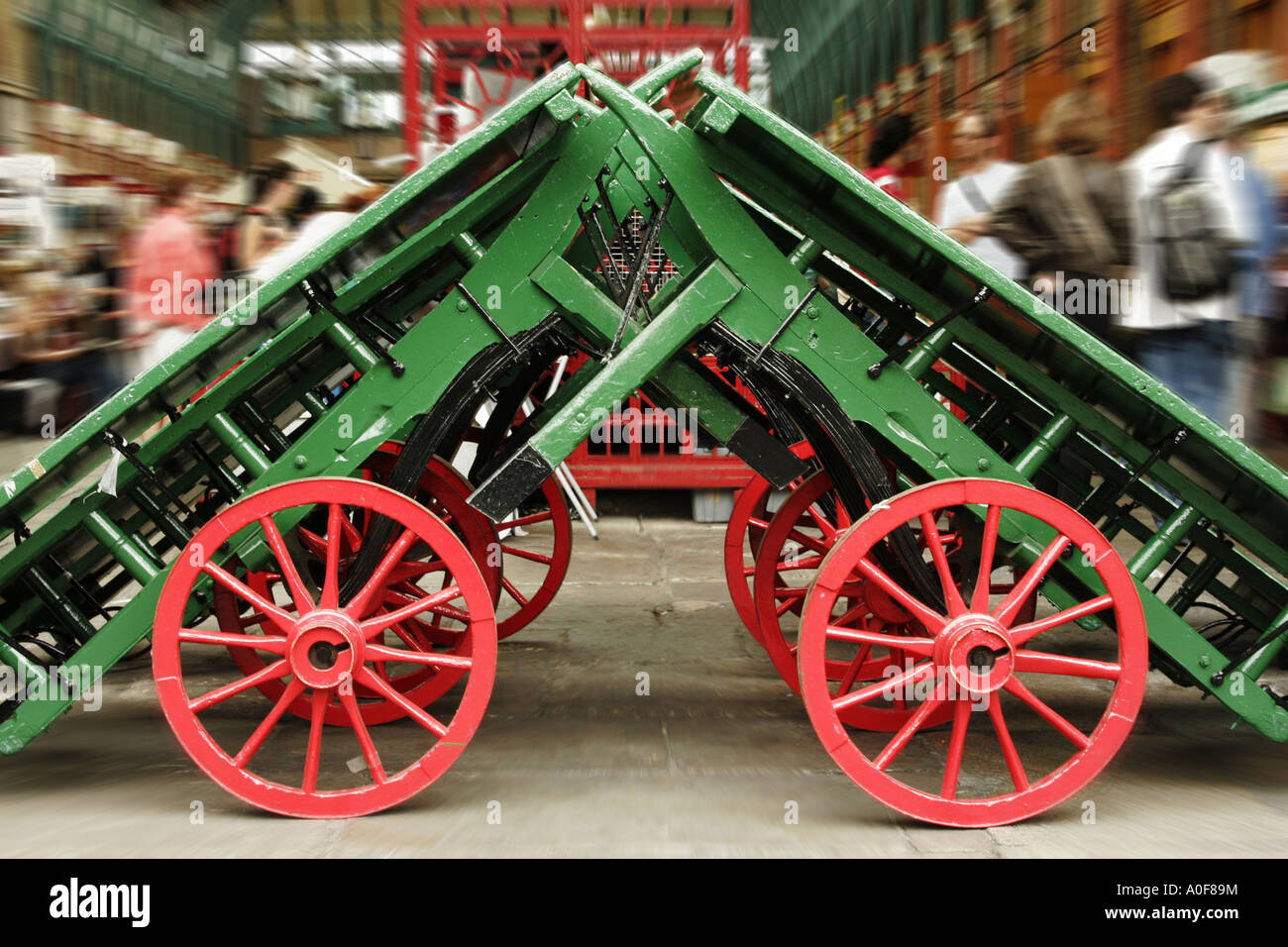 Two stacked market push carts Stock Photo - Alamy