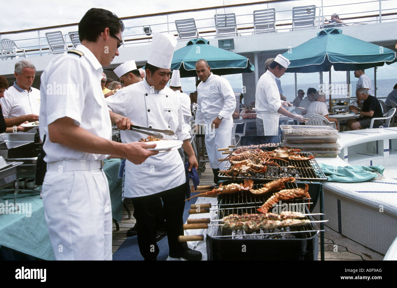 Cruise chefs aboard the MV Discovery in the South Pacific Stock Photo ...