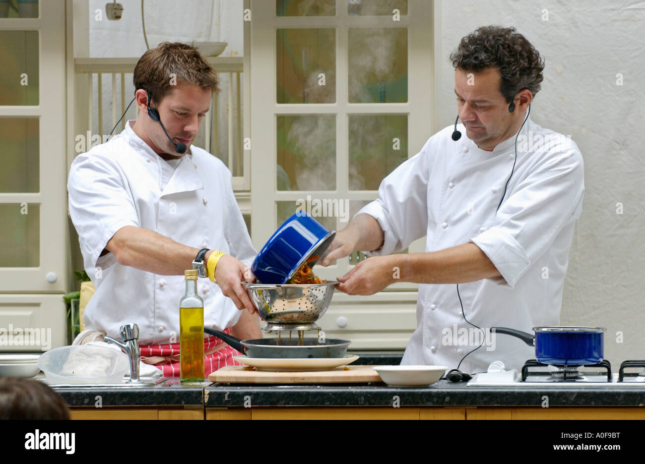 Cooking demonstration in the Market Hall at the annual Abergavenny Food ...