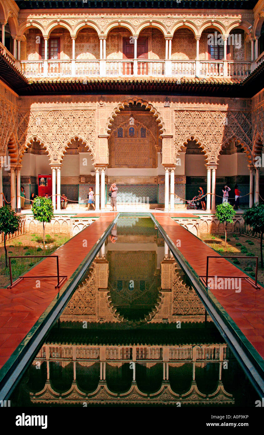 Inside the UNESCO World Heritage Site of the Alcazar Reales Alcazares ...