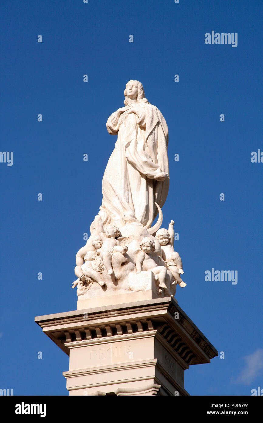 The statue of Immaculate Conception Seville Andalucia Spain Stock Photo ...