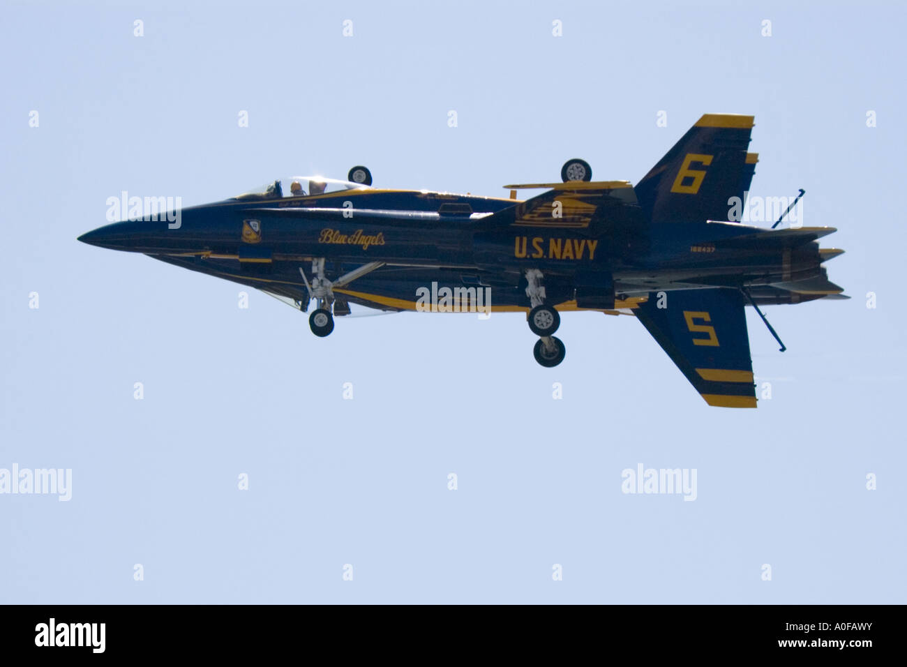 Close up of two F/A 18 from the Blue Angels demonstrator team ...