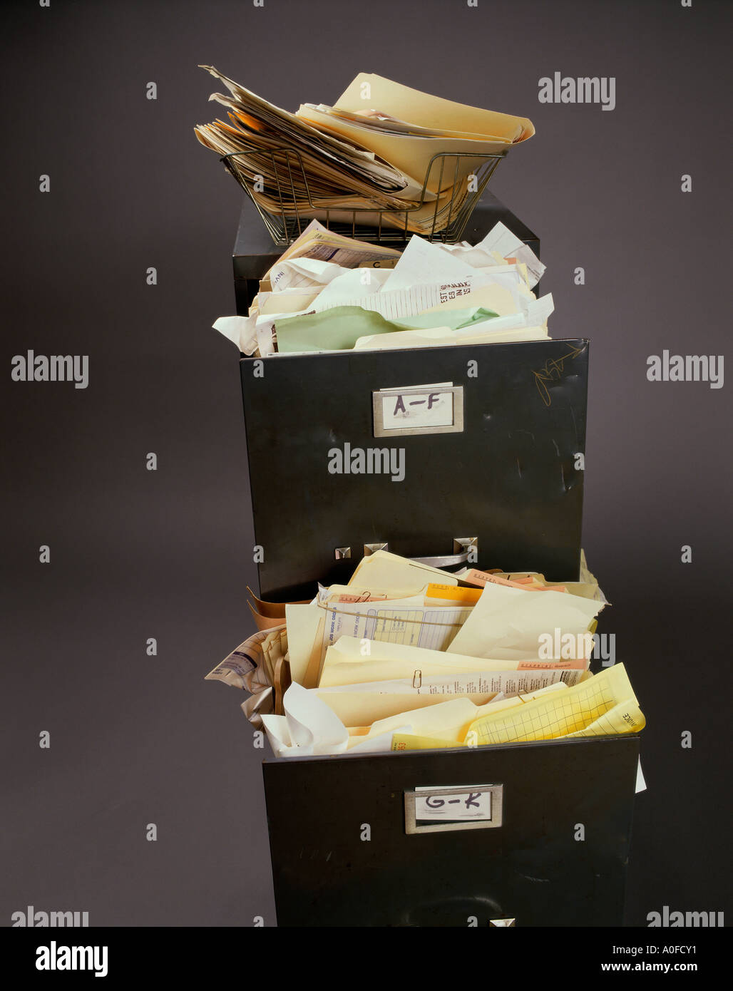 Filing cabinet with an open drawer Stock Photo - Alamy