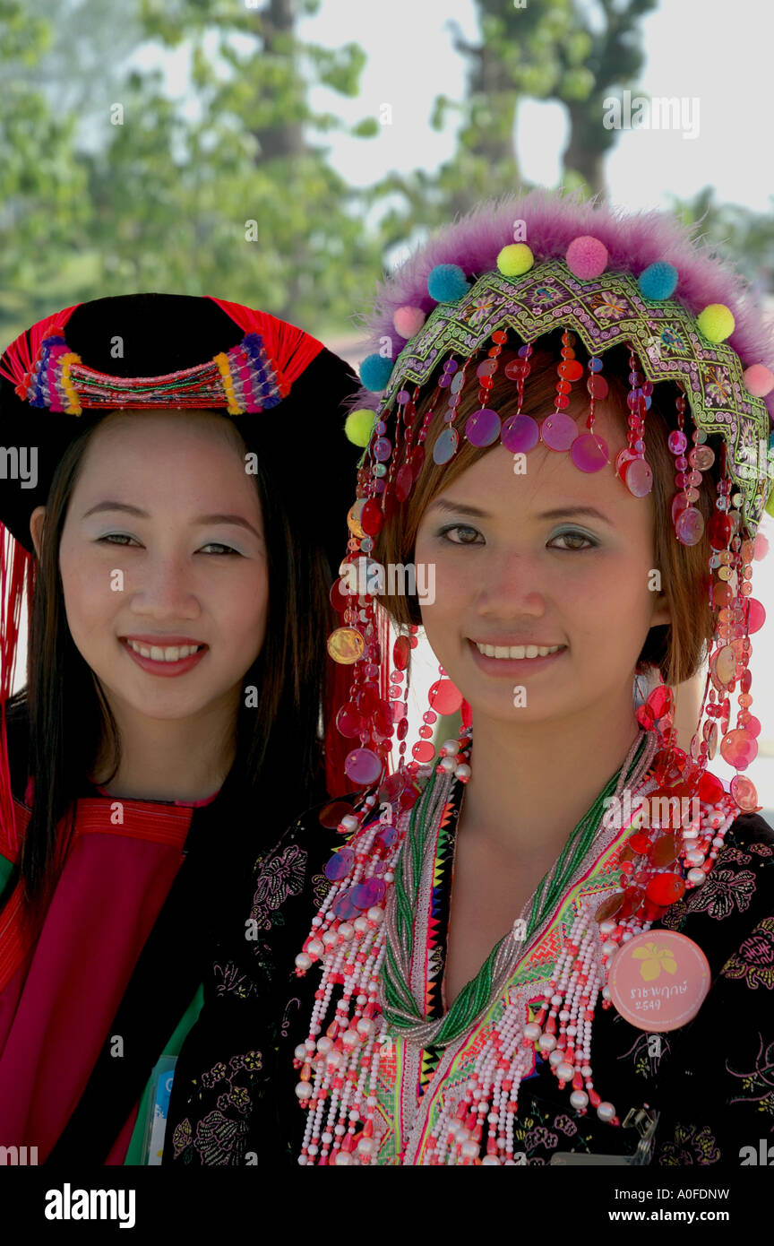 Northern Thai hill tribe costume, in Chiang Mai, Thailand Stock Photo ...