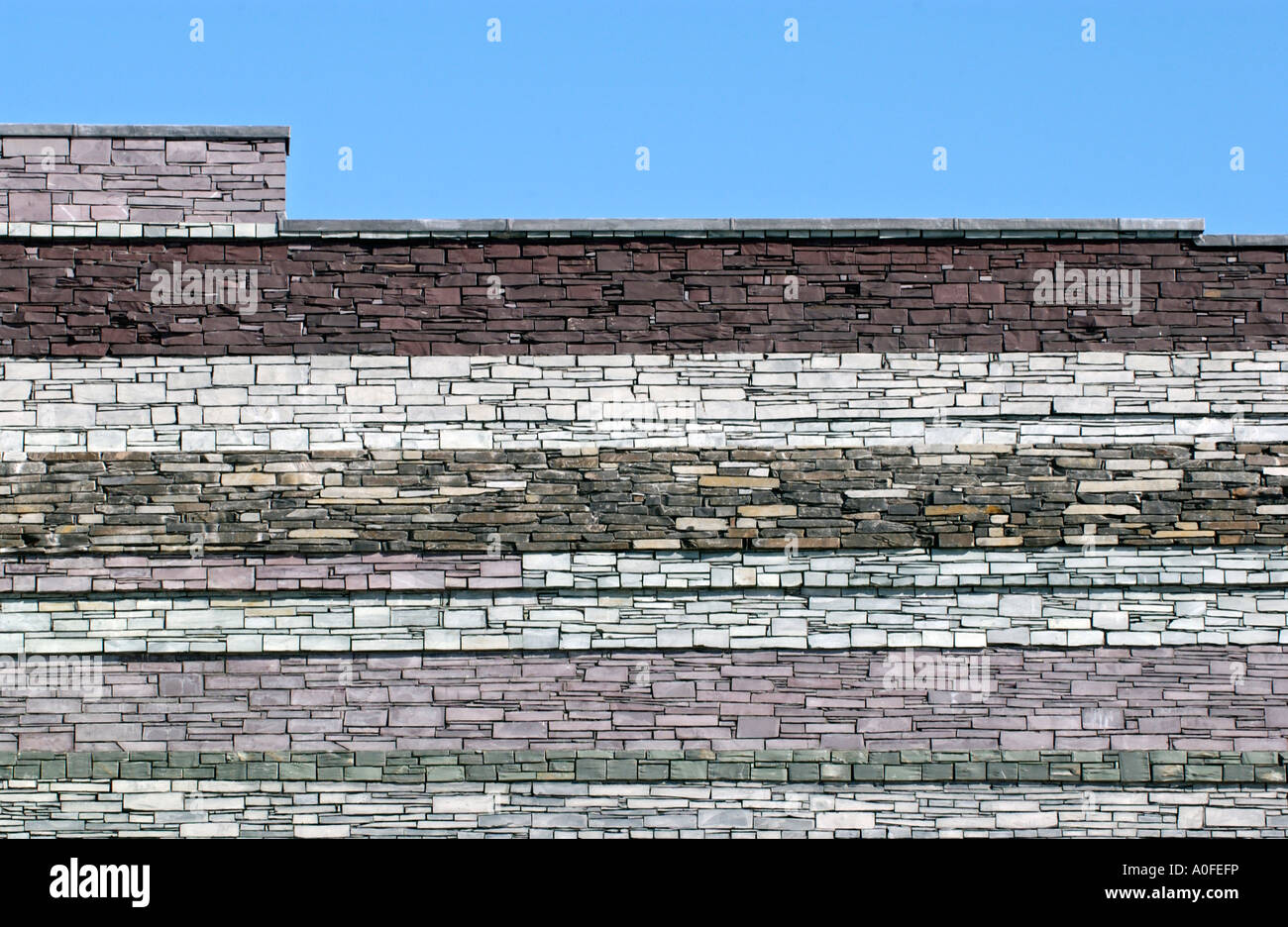 Welsh slate cladding on exterior wall of the Wales Millennium Centre ...