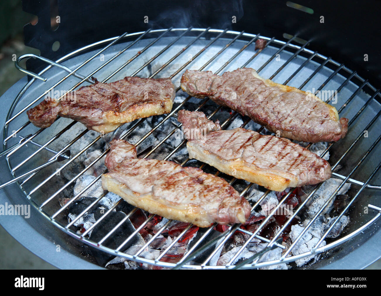 Steak on the BBQ Stock Photo - Alamy
