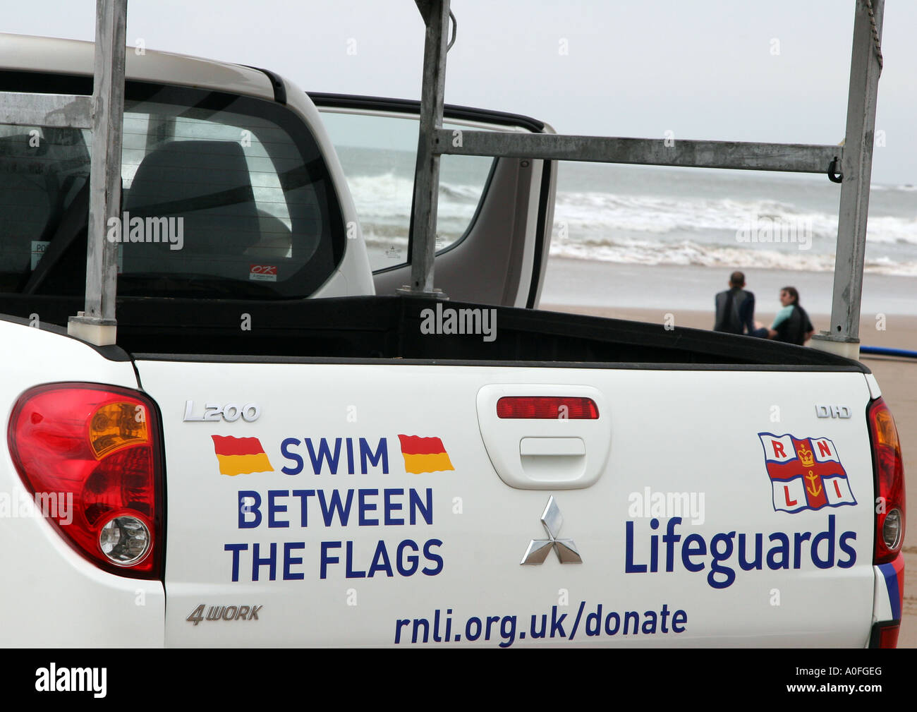 Swim between the flags Stock Photo - Alamy