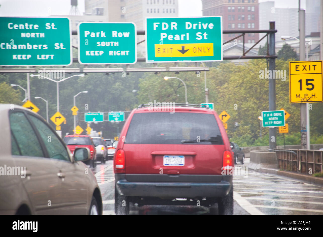 TRAFFIC IN THE RAIN ON HIGHWAY Stock Photo - Alamy