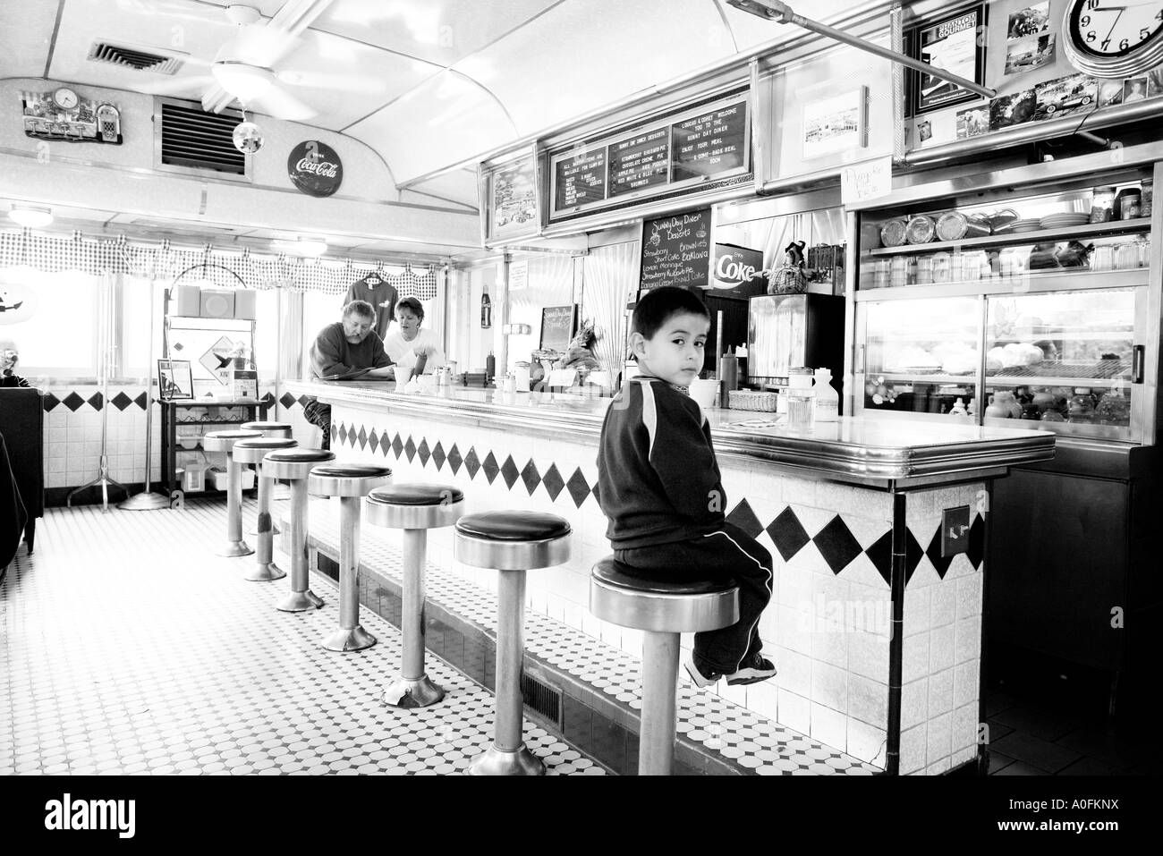 traditional american diner in north woodstock Stock Photo - Alamy