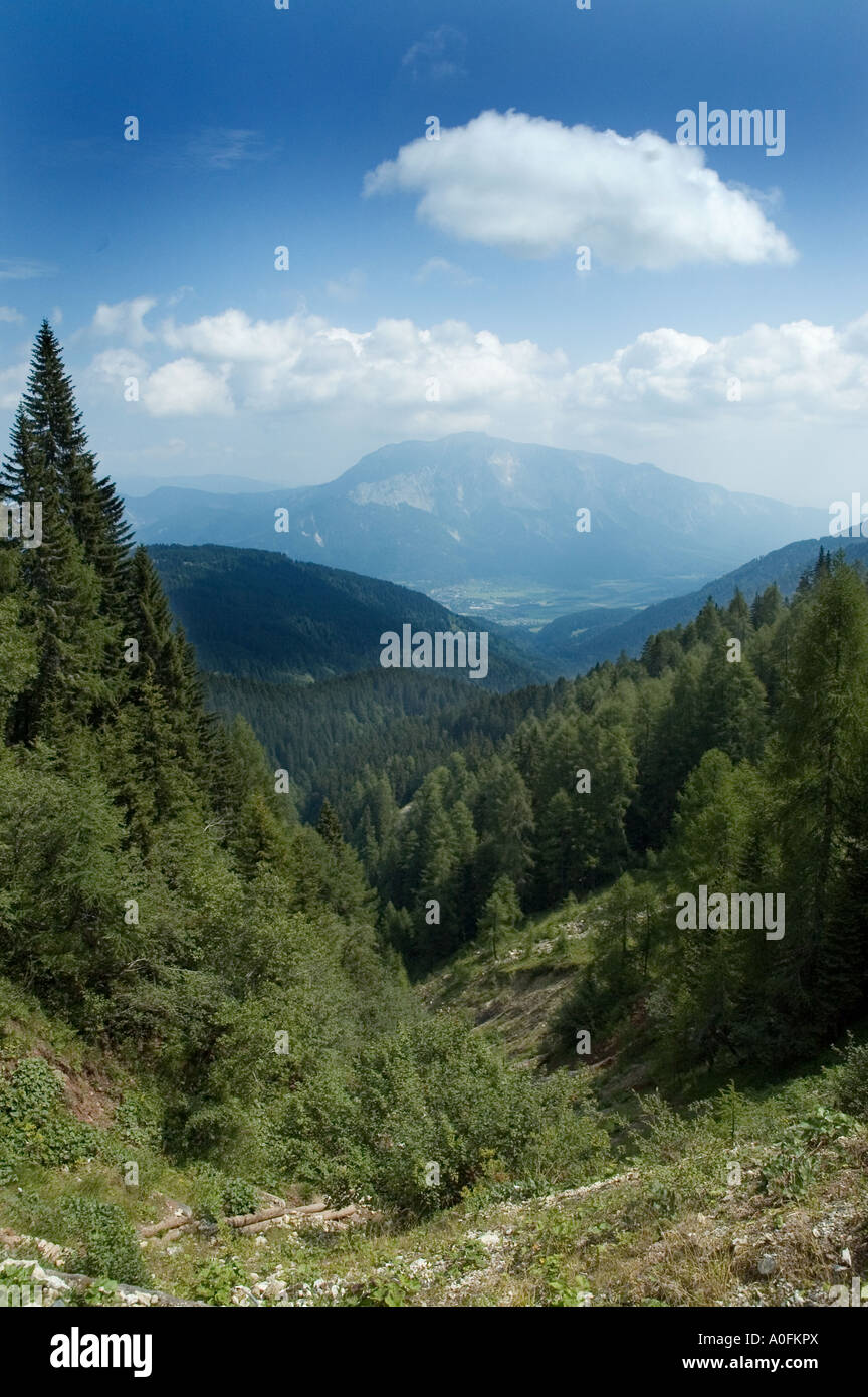Austrian alpine landscape with the Villacher Alpe on background Stock ...
