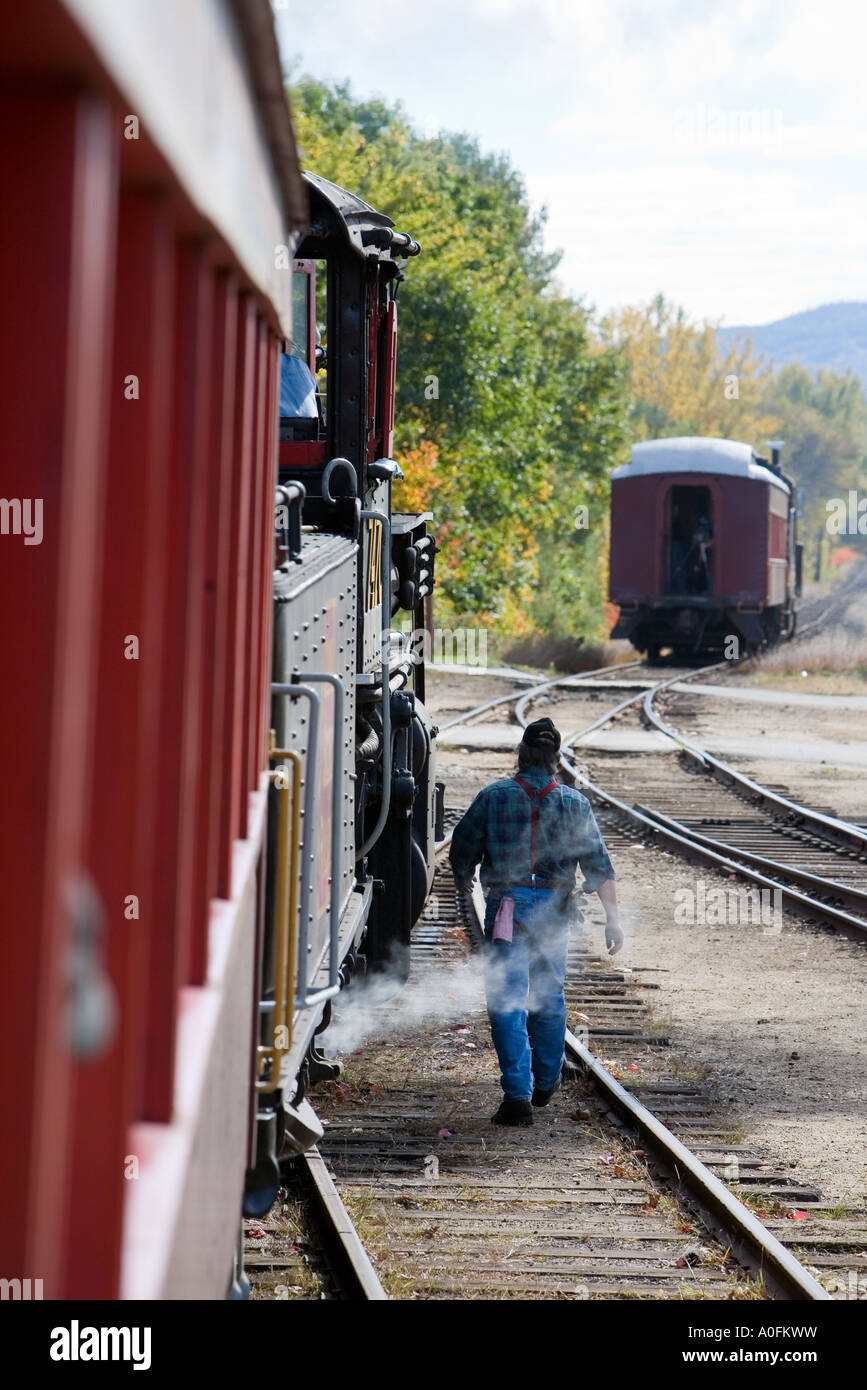 conway scenic railroad with steam engine Stock Photo - Alamy