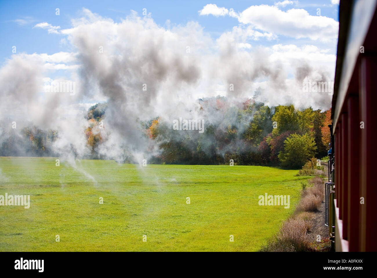 conway scenic railroad with steam engine Stock Photo - Alamy