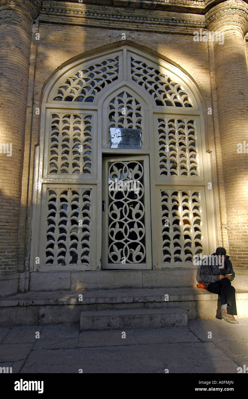 A decorated gate near the tomb of Hafez, a famous Persian poet who is ...