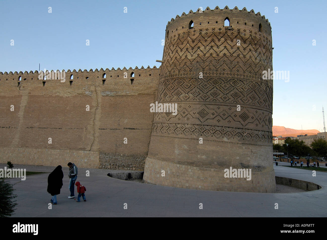 The leaning tower of the old citadel Karim Khan, a landmark of the city ...