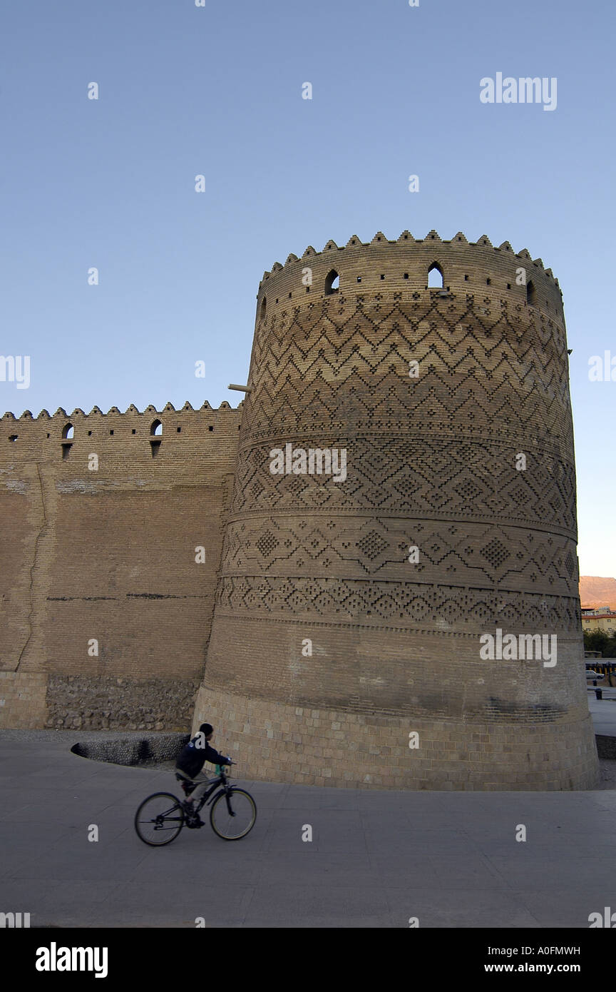 The leaning tower of the old citadel Karim Khan, a landmark of the city ...