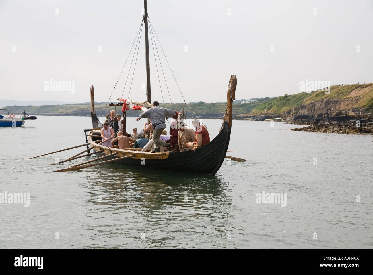 MOELFRE ISLE OF ANGLESEY NORTH WALES UK July One of the Viking long ...
