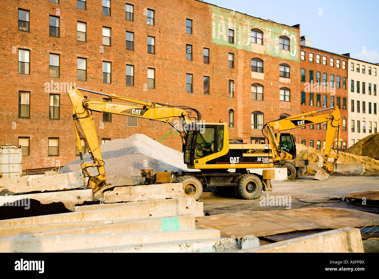 construction work in north end boston Stock Photo - Alamy