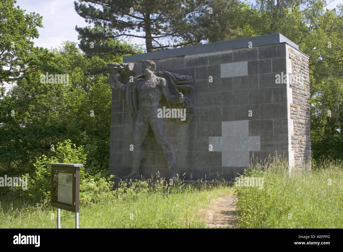 statue near the NS castle Vogelsang, Germany, North Rhine-Westphalia ...
