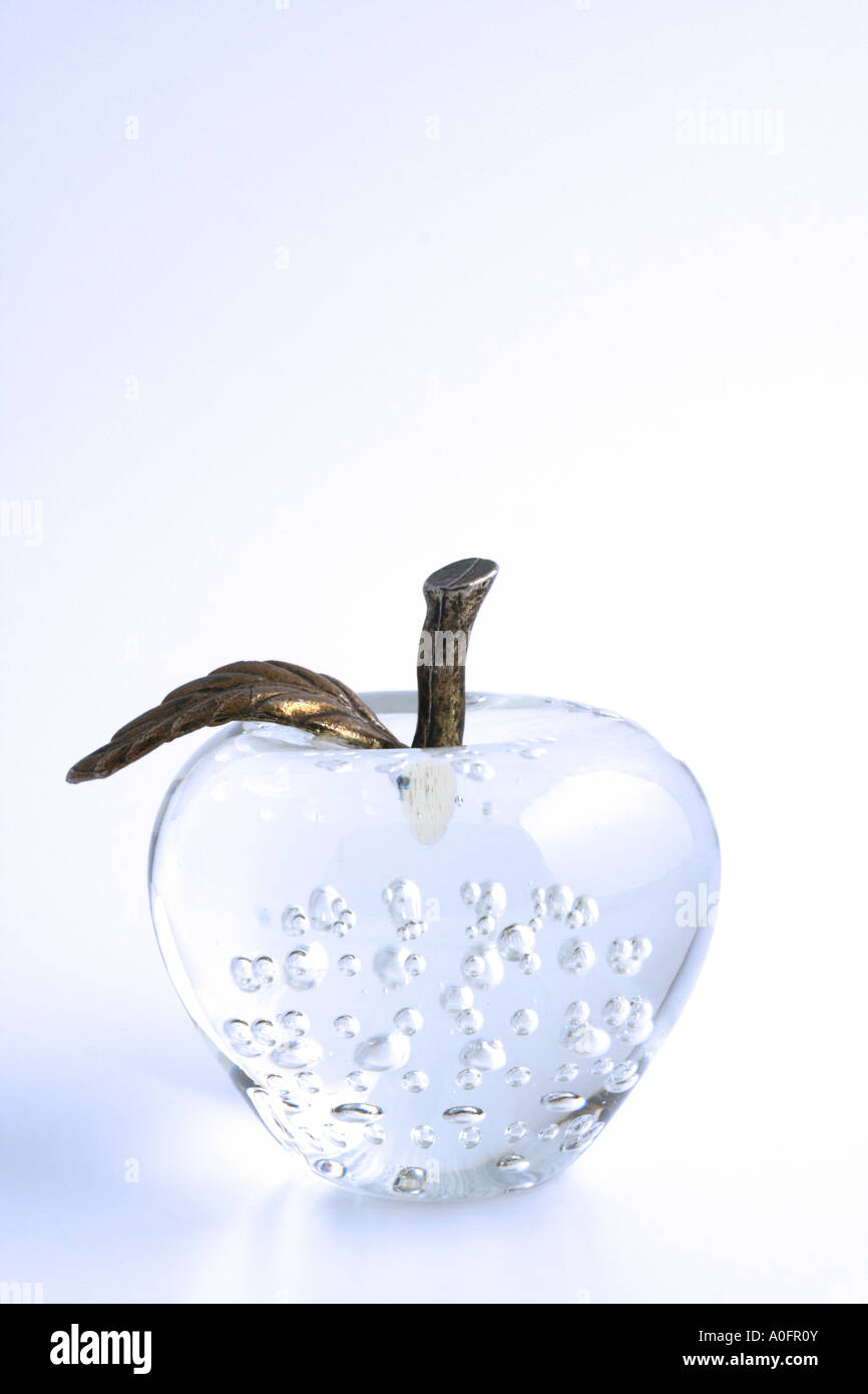 Ornamental glass apple paperweight Stock Photo - Alamy