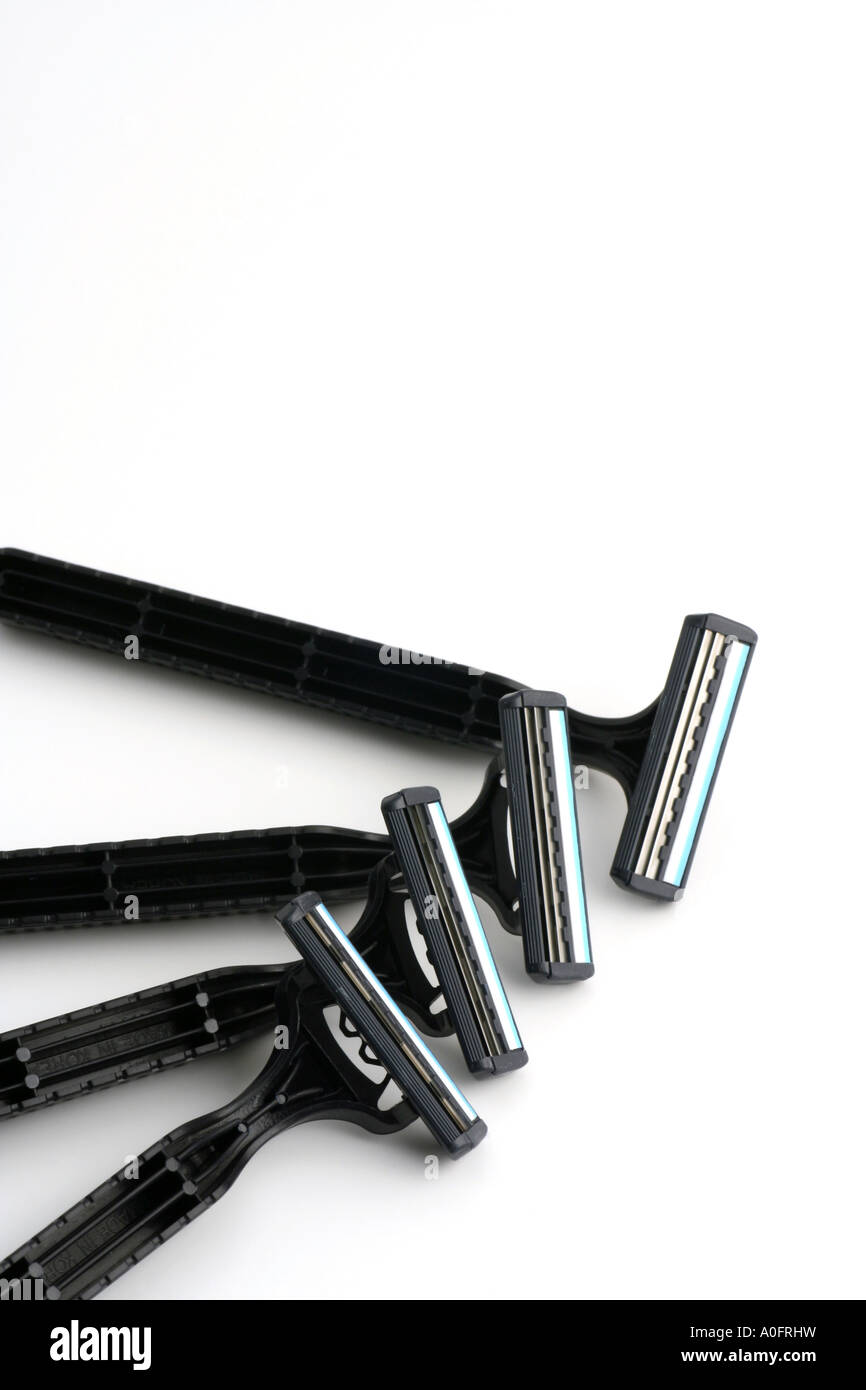 Four disposable razors Stock Photo - Alamy