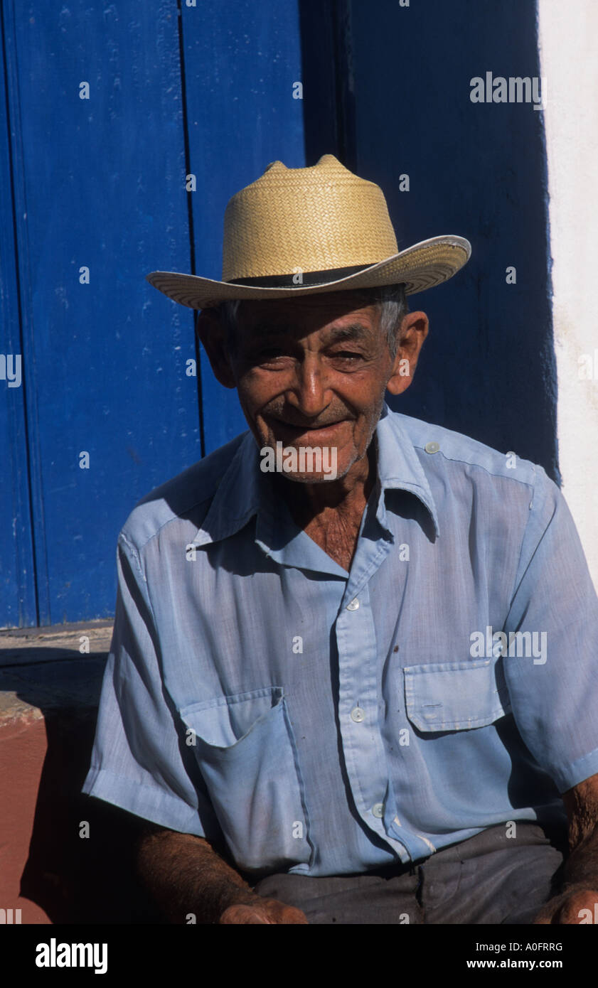 Old Cuban man Trinidad Stock Photo - Alamy