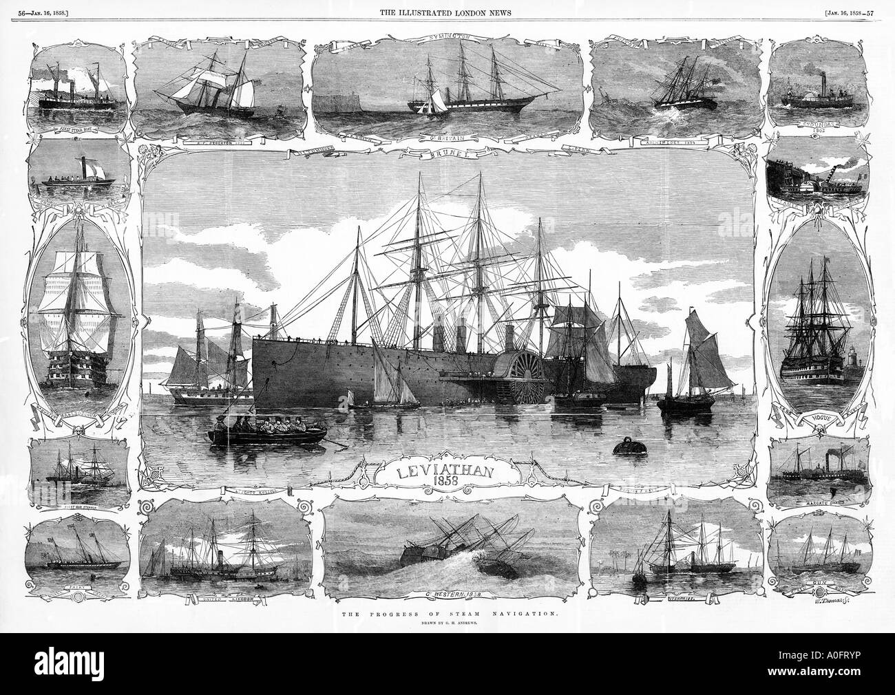 The Progress Of Steam Navigation the landmarks in steam ship building ...