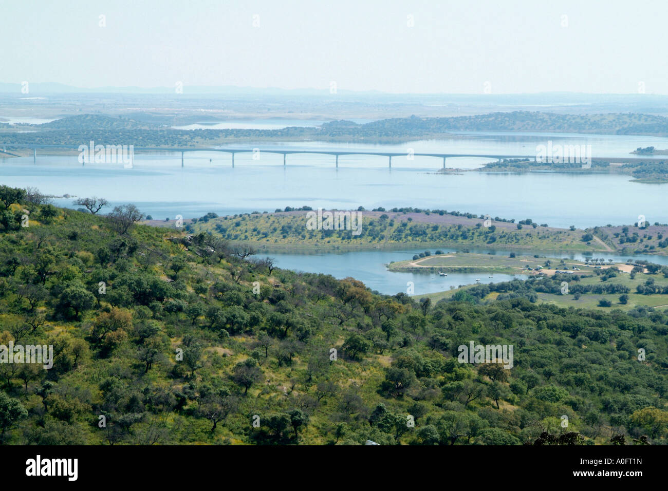 Landscape of the Alqueva Barrage in the south of Portugal Stock Photo ...
