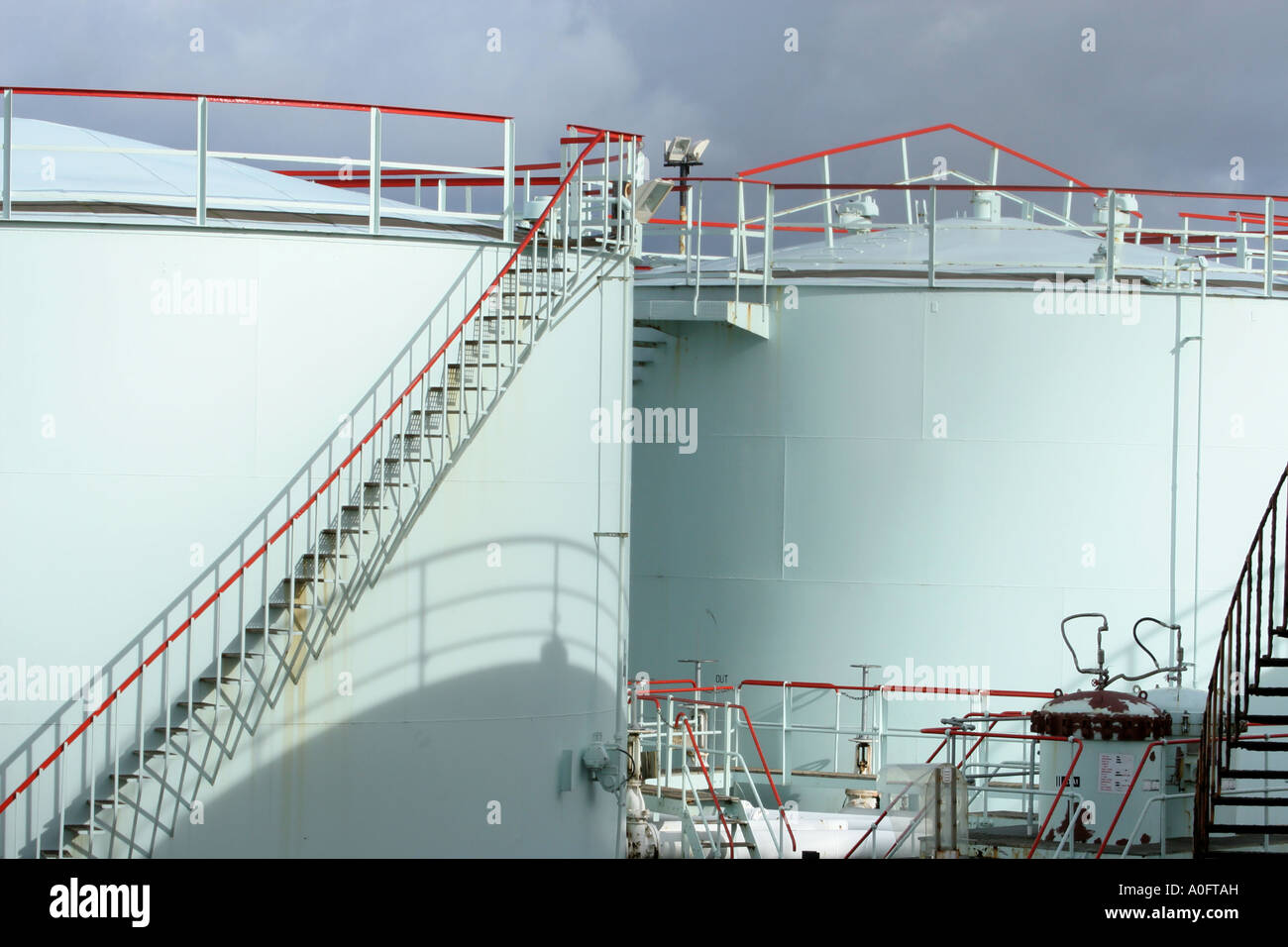 Fuel storage tanks, industrial site near Ayr, Scotland, UK Stock Photo ...
