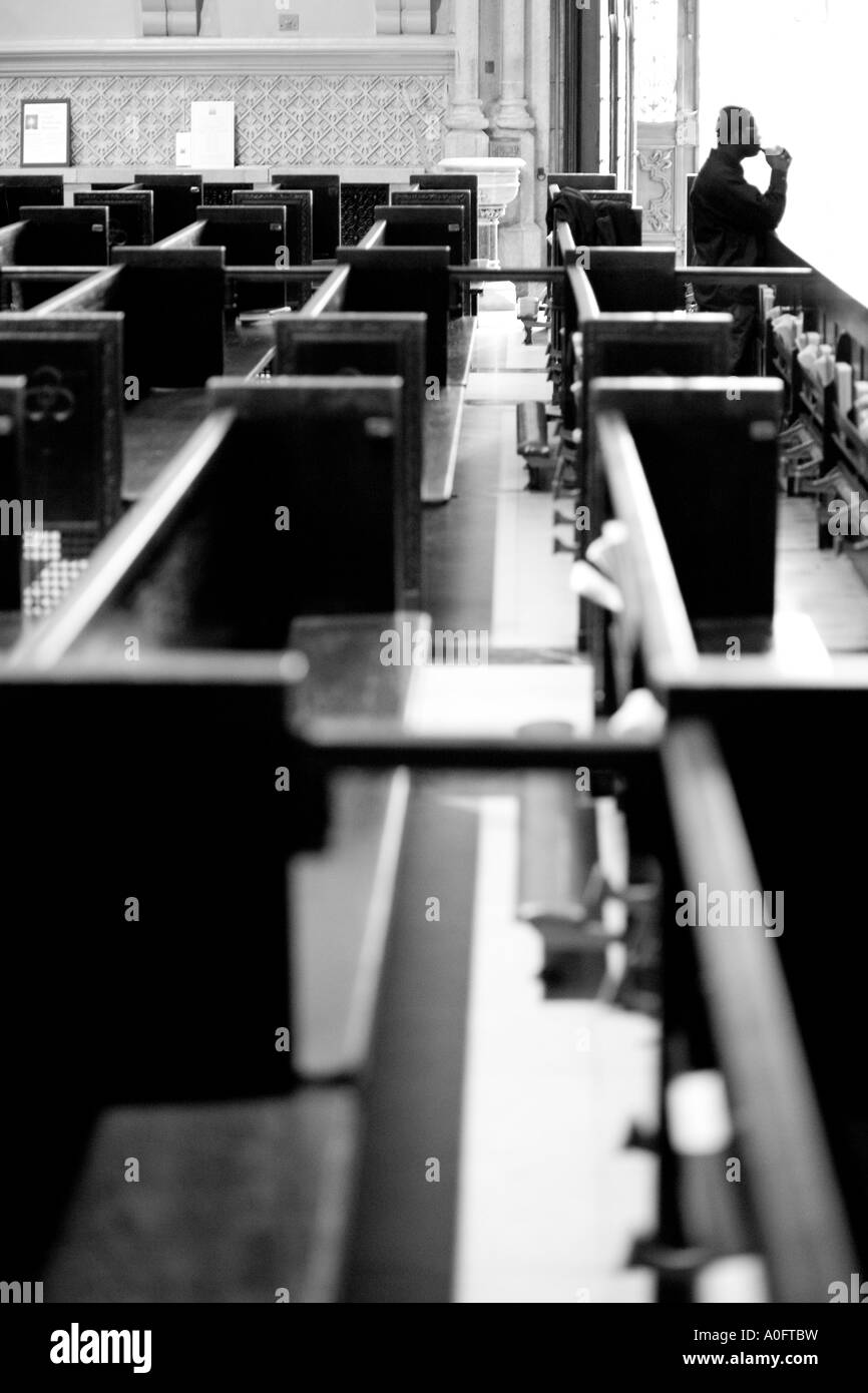 black man praying on stall in saint patrick church on fifth avenue ...