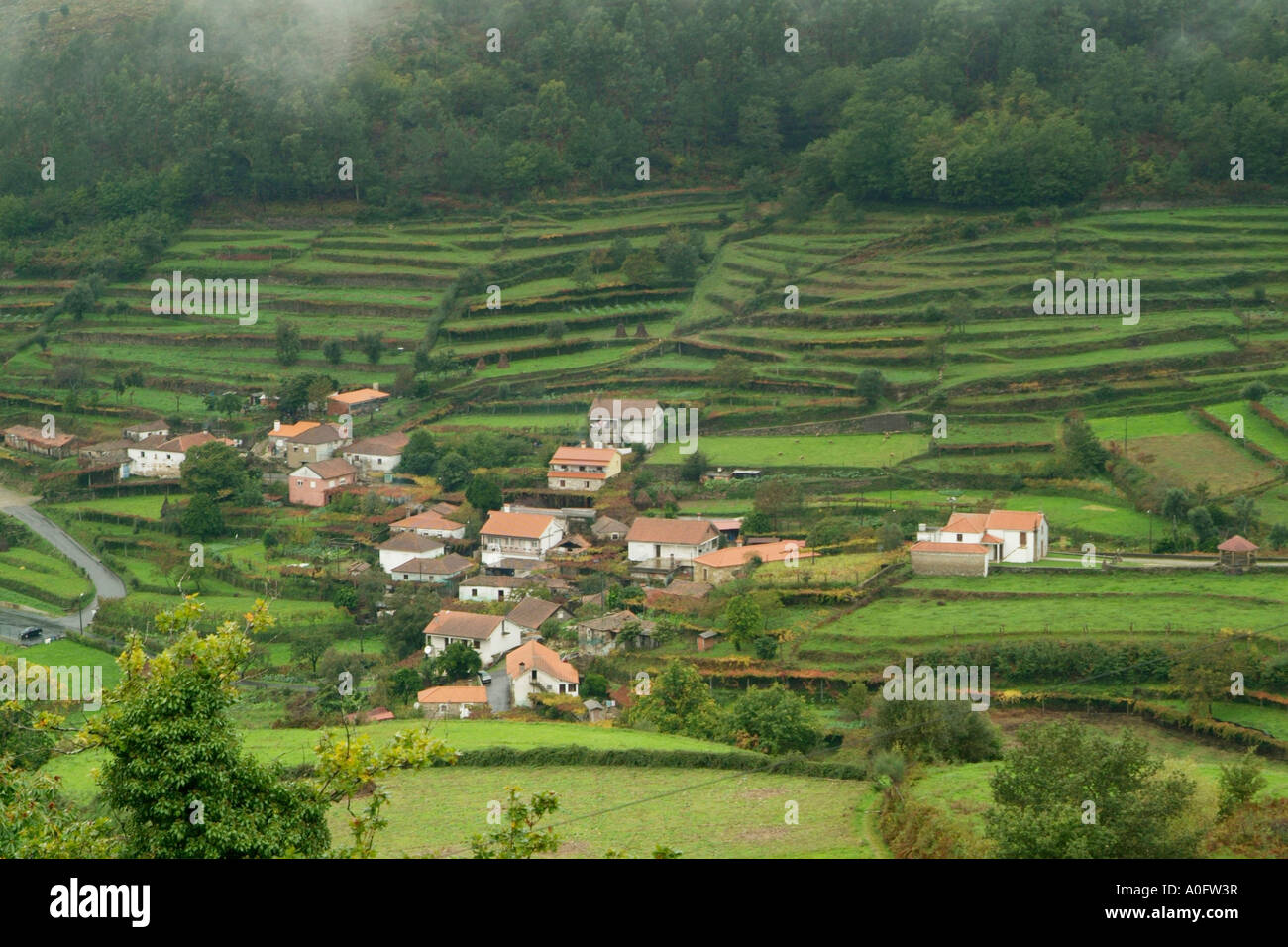 Aerial view of a traditional portuguese village Stock Photo - Alamy